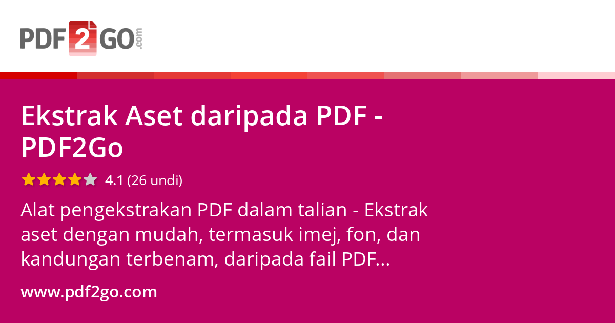 Ekstrak Aset daripada PDF - PDF2Go