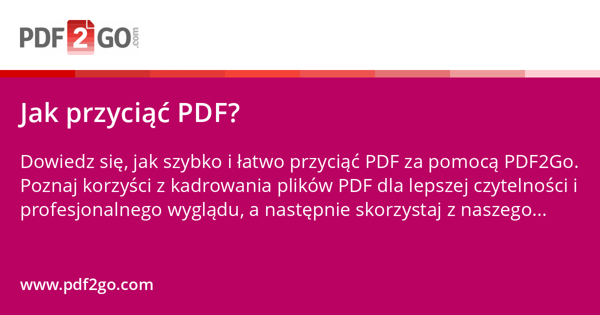 Jak przyciąć PDF?