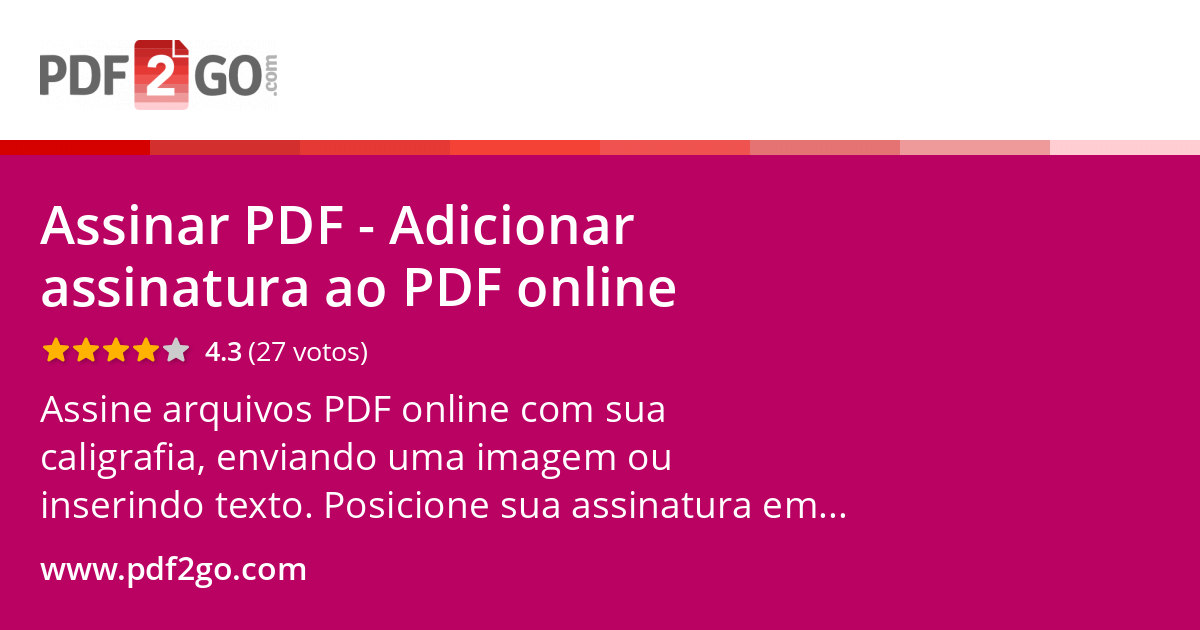 Assinar PDF - Adicionar assinatura ao PDF online