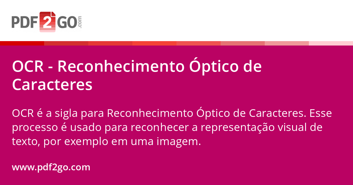 OCR - Reconhecimento Óptico de Caracteres