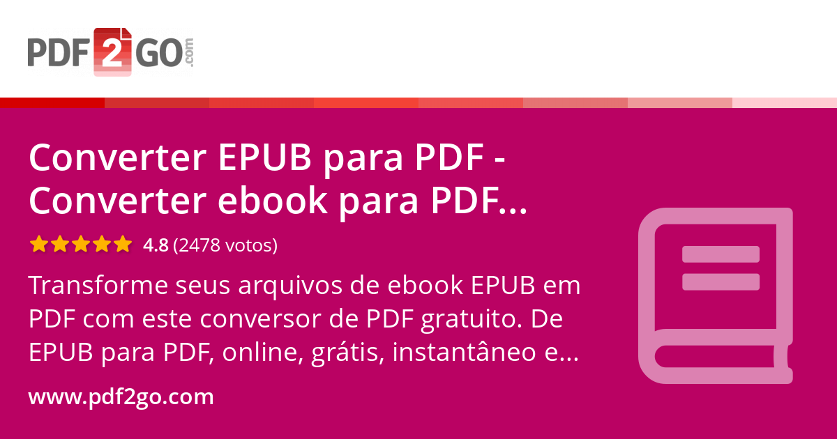 Converter EPUB para PDF - Converter ebook para PDF online