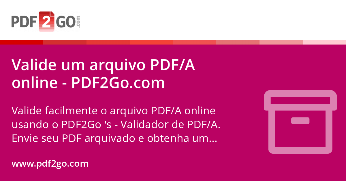 Valide um arquivo PDF/A online - PDF2Go.com