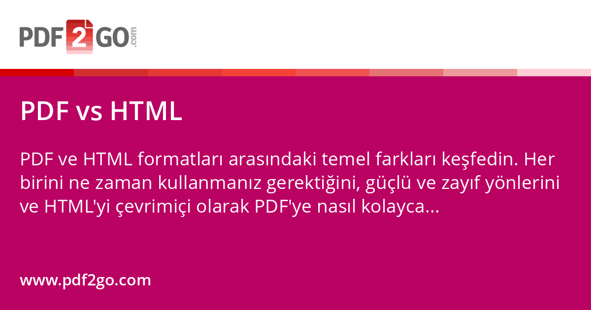 PDF vs HTML