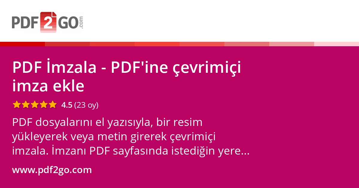 PDF İmzala - PDF'ine çevrimiçi imza ekle