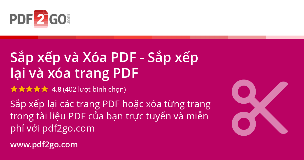Sắp xếp và Xóa PDF - Sắp xếp lại và xóa trang PDF